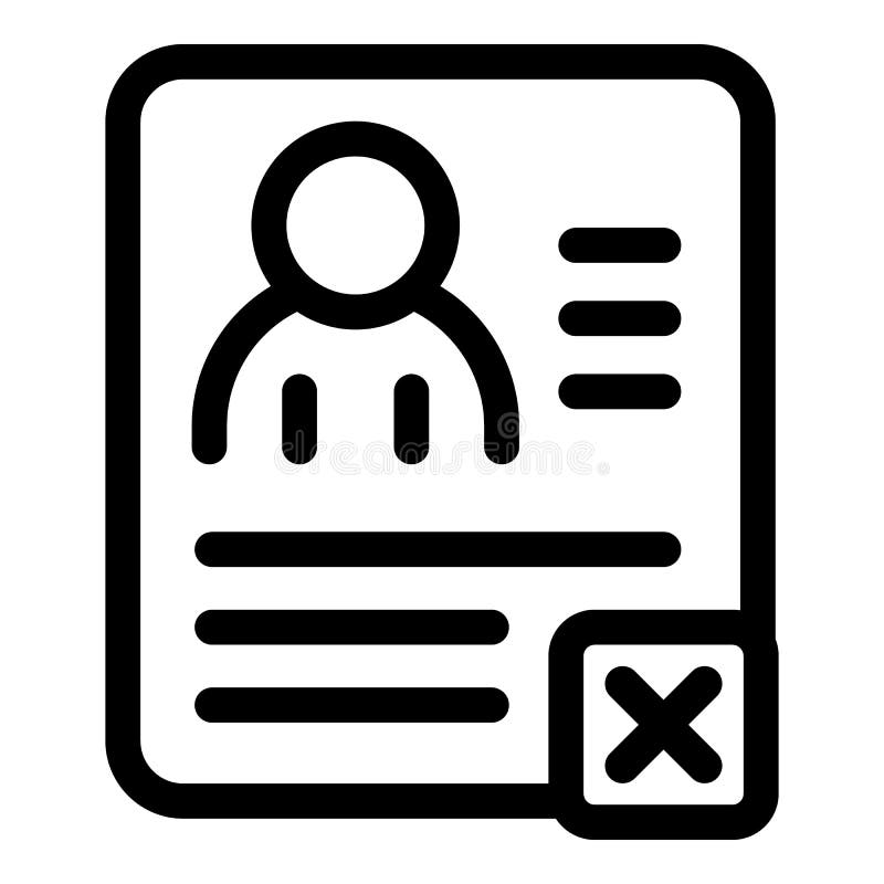 Delete Profile Icon, Outline Style Stock Vector - Illustration of ...