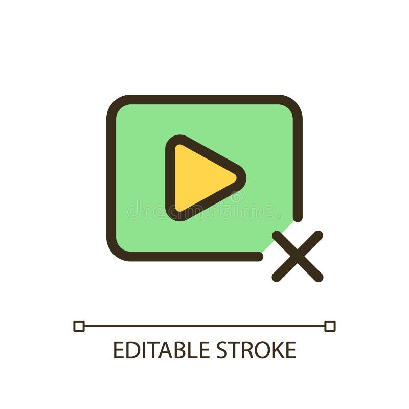 Delete Video Pixel Perfect RGB Color Ui Icon Stock Vector - Illustration of concept, editable ...