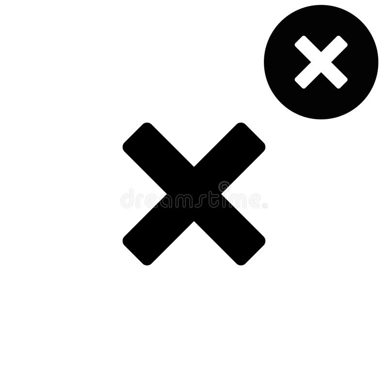 Delete - white vector icon stock vector. Illustration of forbidden ...