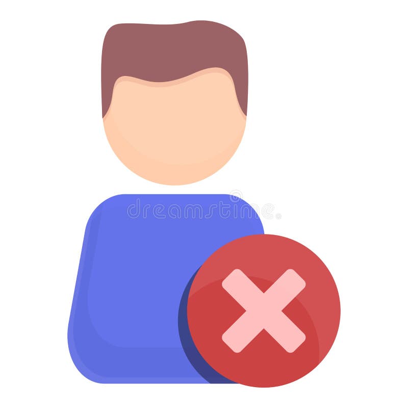 Delete Work User Icon, Cartoon Style Stock Vector - Illustration of ...