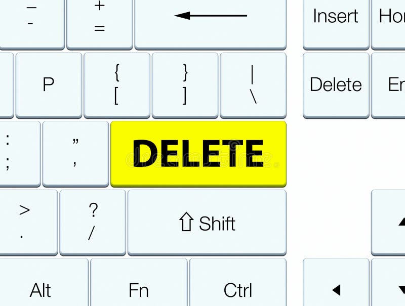 Delete Yellow Keyboard Button Stock Illustration - Illustration of text ...