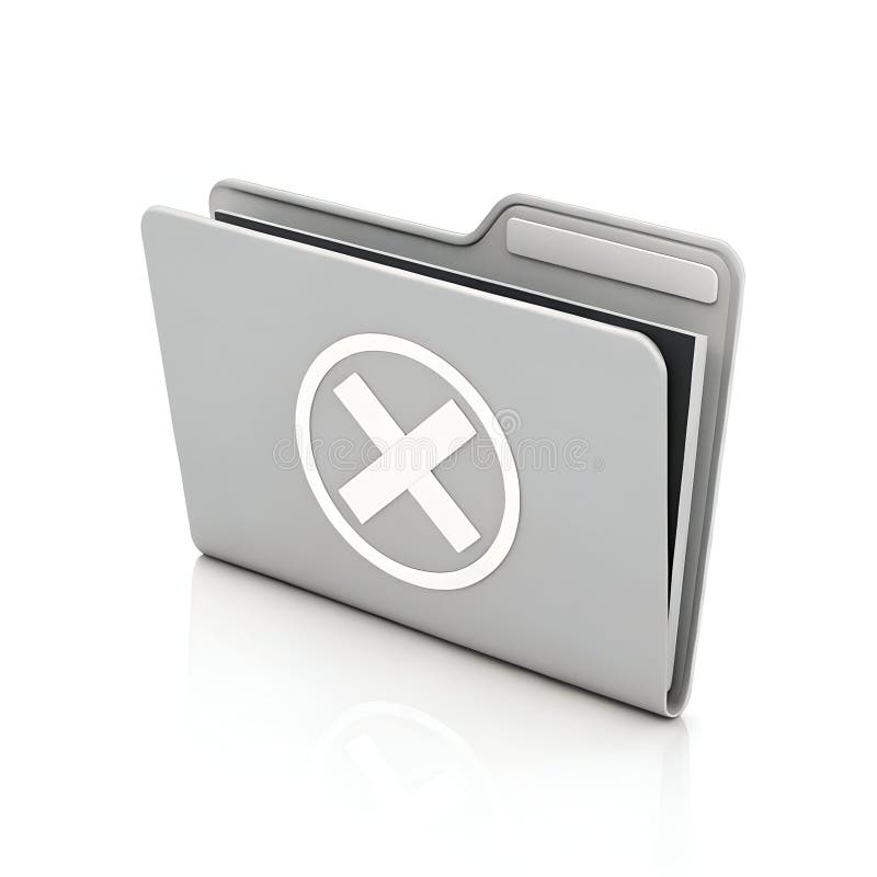 Deleted Folder Icon Illustration Isolated on White Background Stock ...