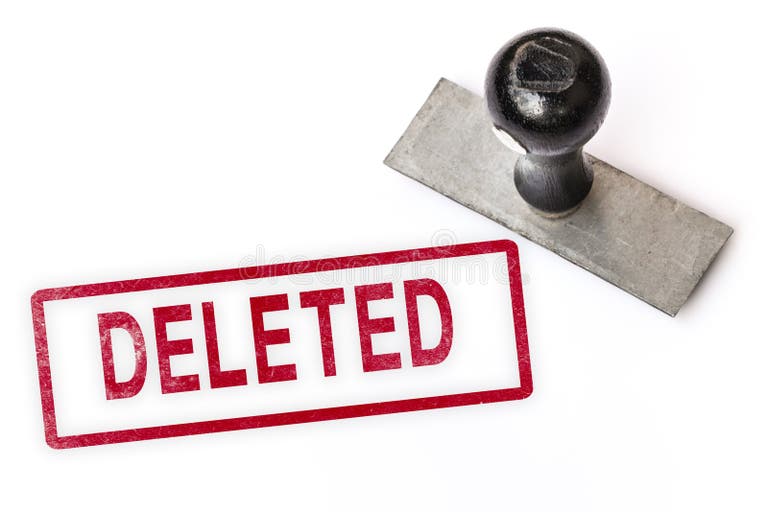 Deleted text word stamp. stock photo. Image of rubber - 77198618