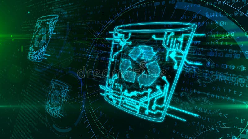 Deleting Data with Computer Trash 3d Illustration Stock Illustration ...