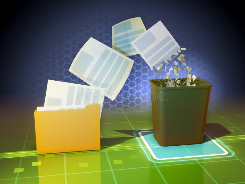 Deleting digital files stock illustration. Illustration of open - 269613127