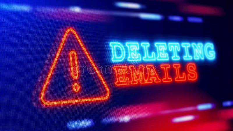 Deleting Emails Warning Alert Screen Loop Blinking Glitch Animation ...