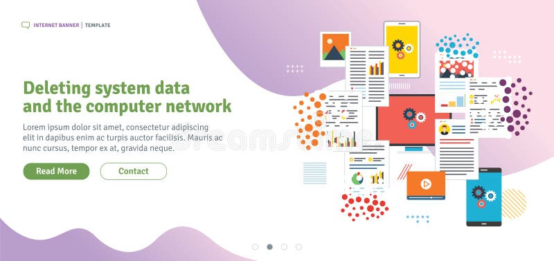 Deleting System Data and the Computer Network Stock Vector ...