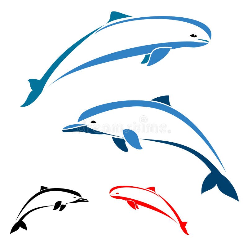 Sistema Del Delfín Del Vector Ilustración del Vector - Ilustración de ...