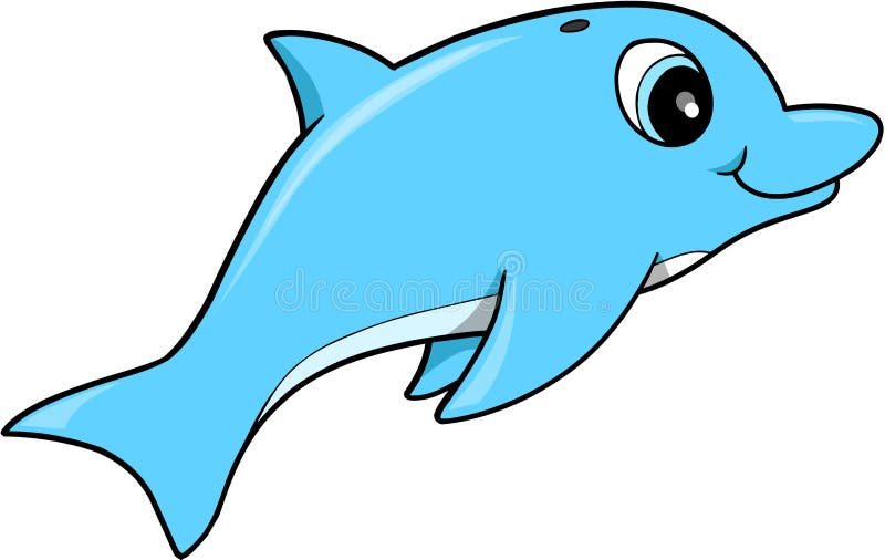 Delfino blu illustrazione vettoriale. Illustrazione di mammifero - 4033557