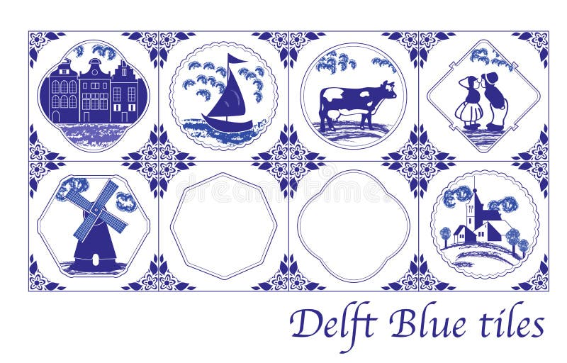Blue Delft Landmarks of Holland Stock Photo - Image of national, dutch ...