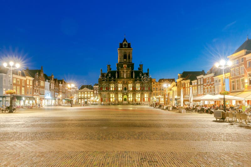 Delft. Market Square. stock image. Image of cathedral - 82143653
