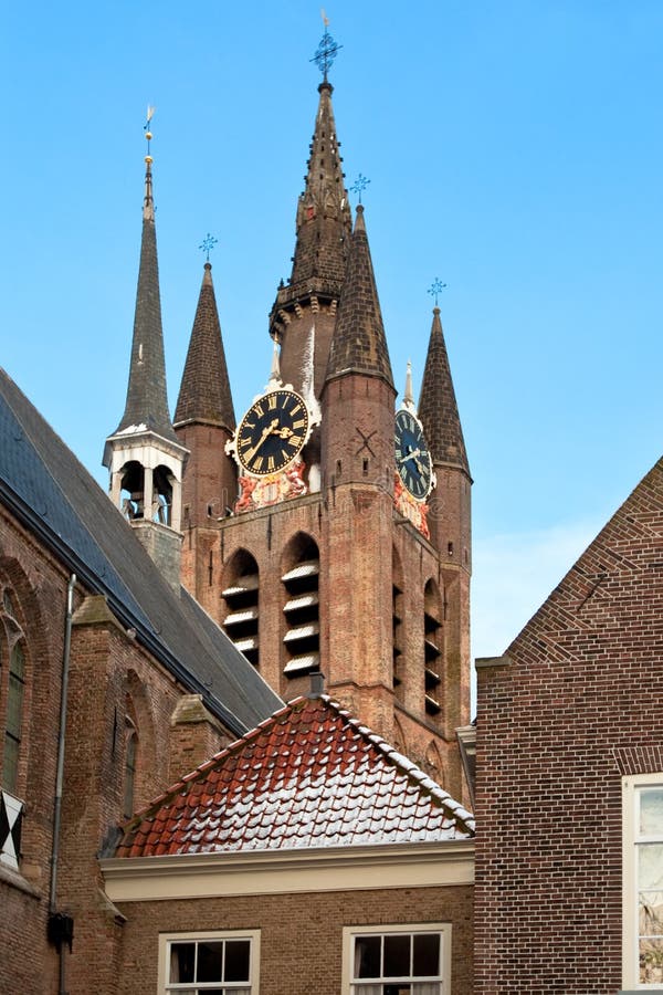 Delft Old Church Tower stock image. Image of architecture - 16842243