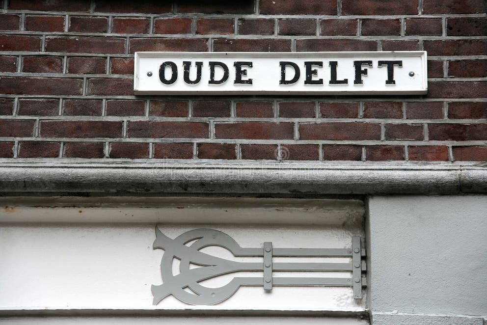 Delft street stock image. Image of sign, holland, oude - 6406341