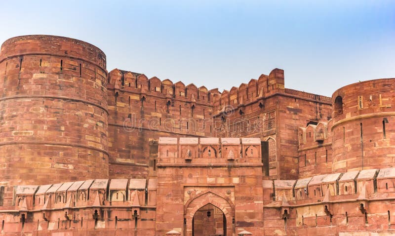 Delhi Gate of the Red Fort in Agra Stock Photo - Image of building ...