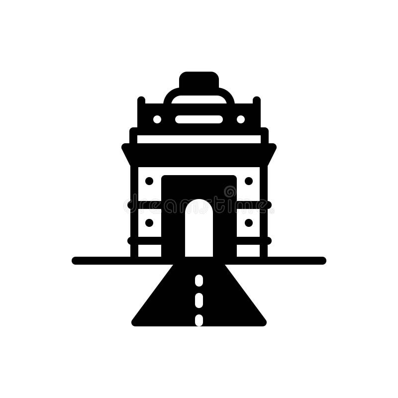 Black Solid Icon for Delhi, Memorial and Gate Stock Vector ...