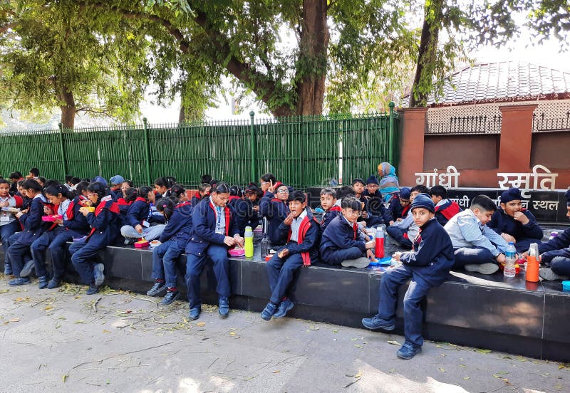 Unidentified Local School Students in Park of the India Gate Editorial ...