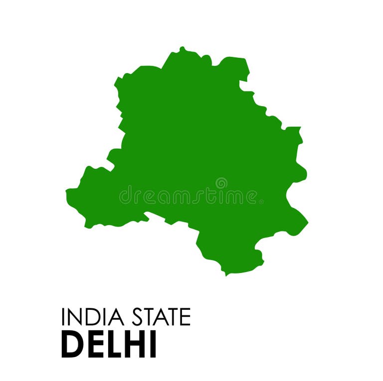 Delhi Map of Indian State. Delhi Map Vector Illustration Stock Vector ...