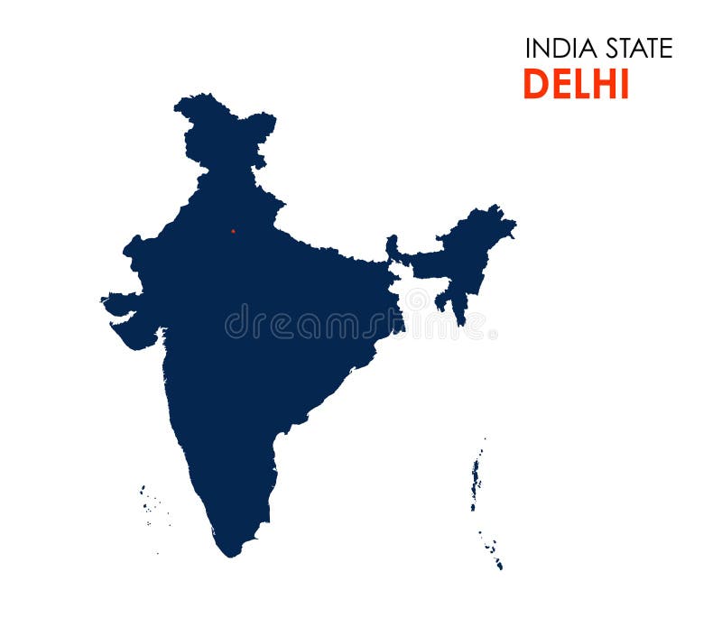 Delhi Map of Indian State. Delhi Map Vector Illustration Stock ...