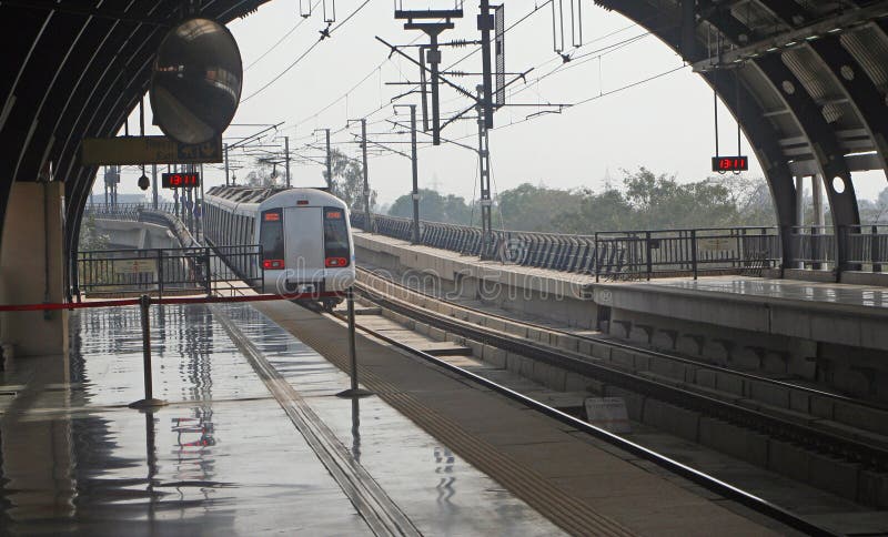 Delhi Metro Rail Mass Public Transit India Stock Photo - Image of gauge ...