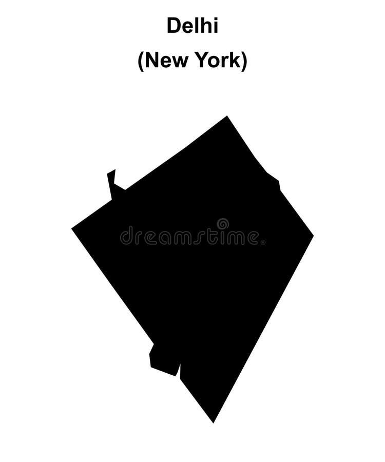 Delhi outline map stock illustration. Illustration of city - 387615913