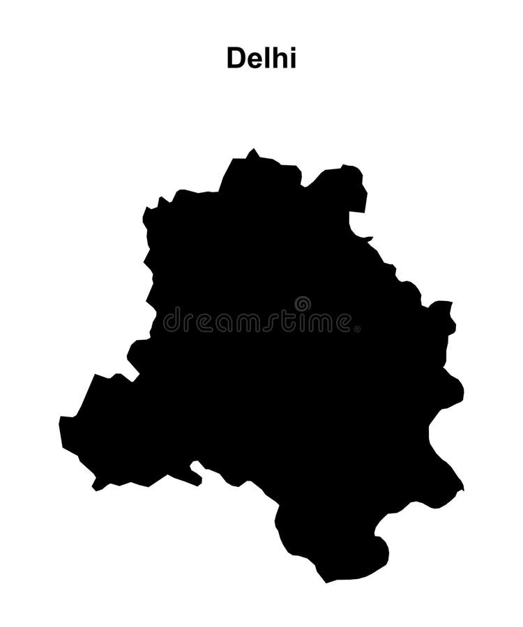Delhi outline map stock vector. Illustration of template - 360433723