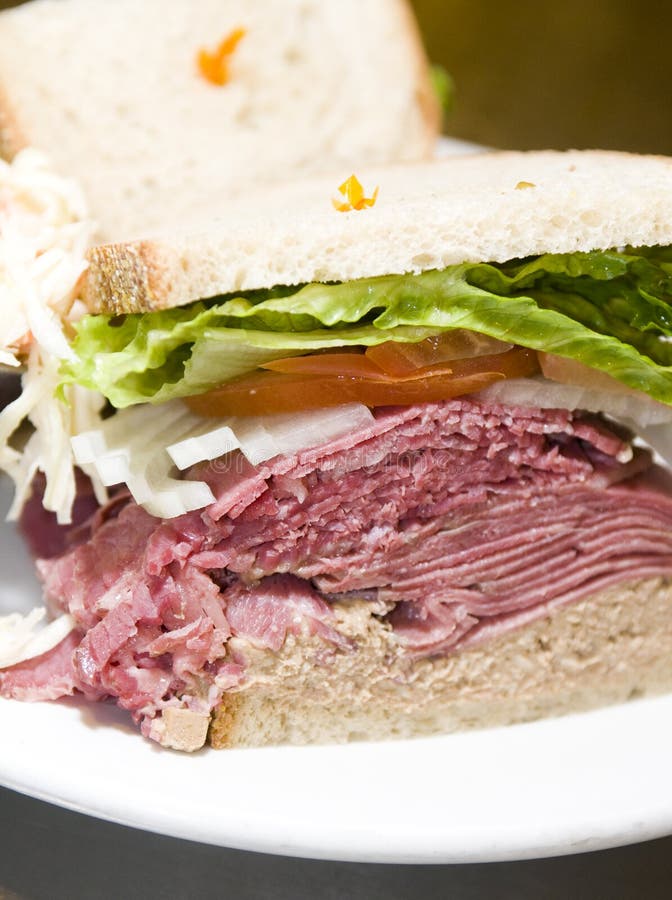 Deli Combination Sandwich Corned Stock Photo - Image of large, sandwich ...