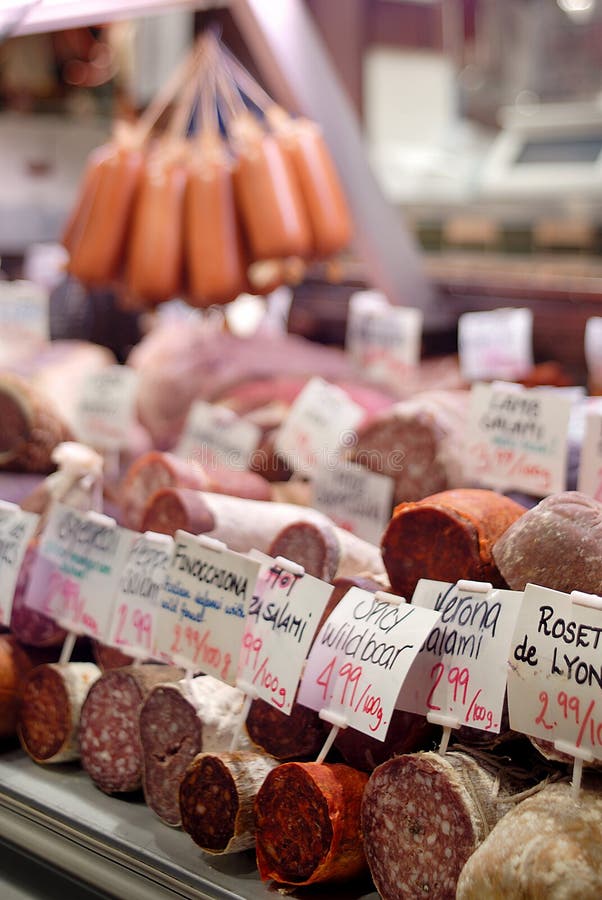 Deli Meat Display Case stock photo. Image of close, aroma - 3637062