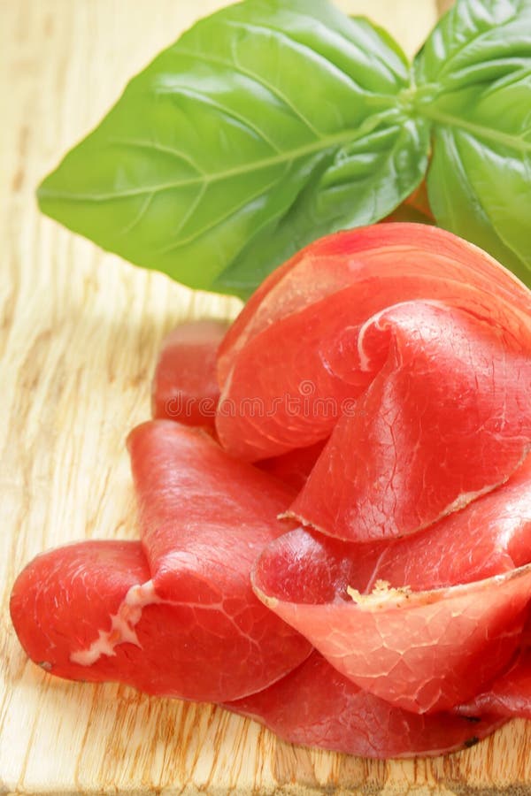 Deli Meat Smoked Meat Bresaola Stock Photo - Image of space, bresaola ...