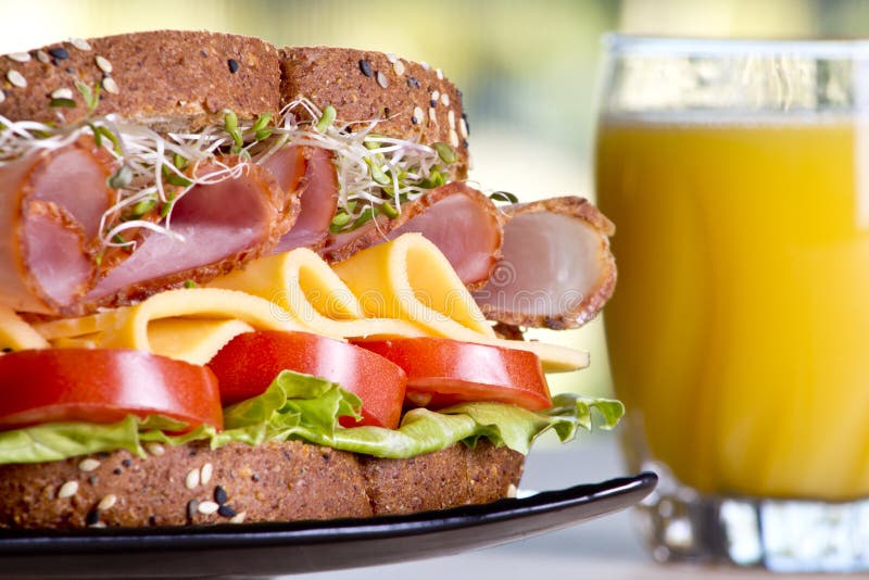 Deli Meat Sandwich with Turkey Stock Photo - Image of cheese, cheddar ...