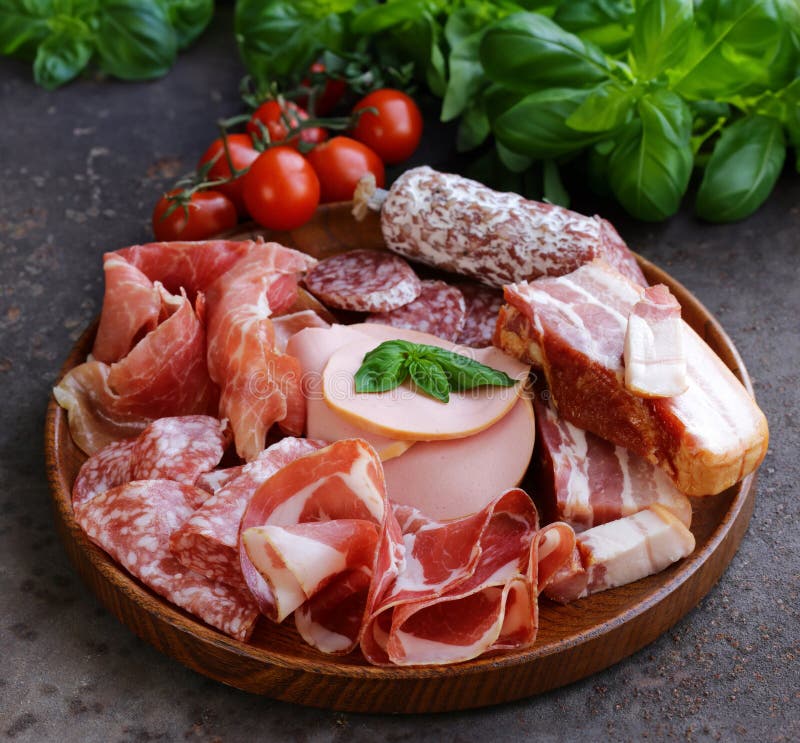 Deli Meats Parma Sausages Ham Stock Photo - Image of parma, cured ...