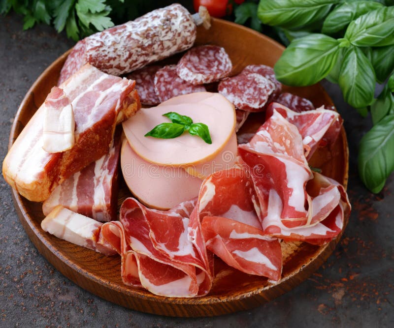 Deli Meats Parma Sausages Ham Stock Photo - Image of cold, cuts: 289072408