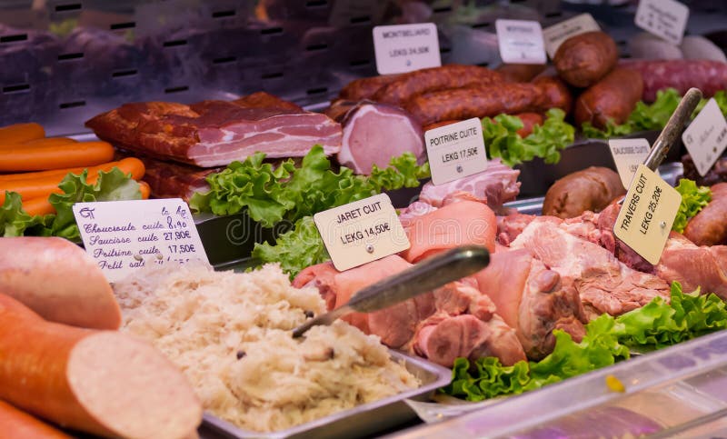 Deli shelf stock image. Image of market, paris, pork - 31035591