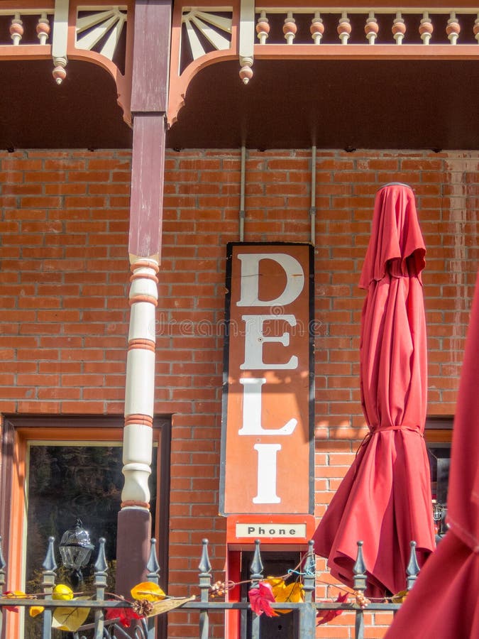 Deli sign stock image. Image of advertising, coffee, cuisine - 46260627