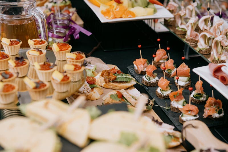 Delicacies and Snacks at the Buffet or Banquet. Catering Stock Image ...