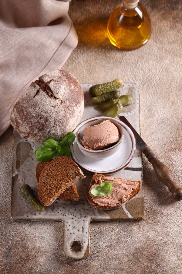 Delicacy appetizer pate stock photo. Image of board - 238578348