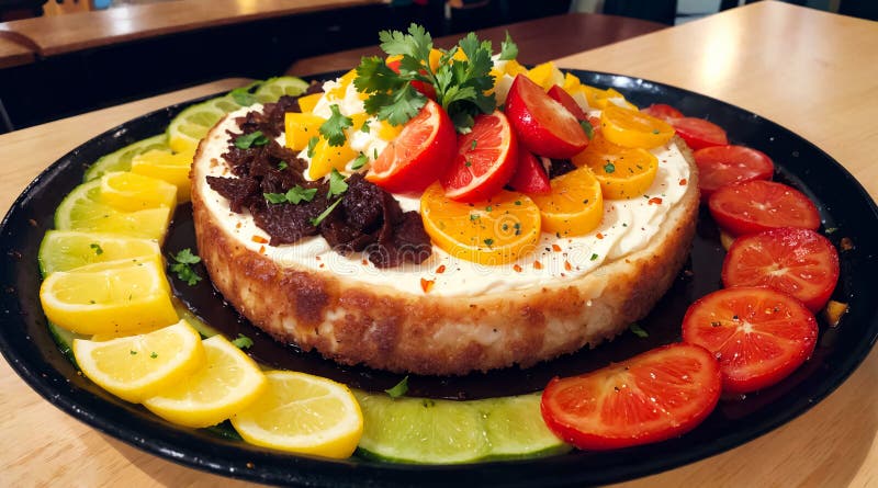 Delicacy on a Plate. Meat and Vegetables Stock Illustration ...