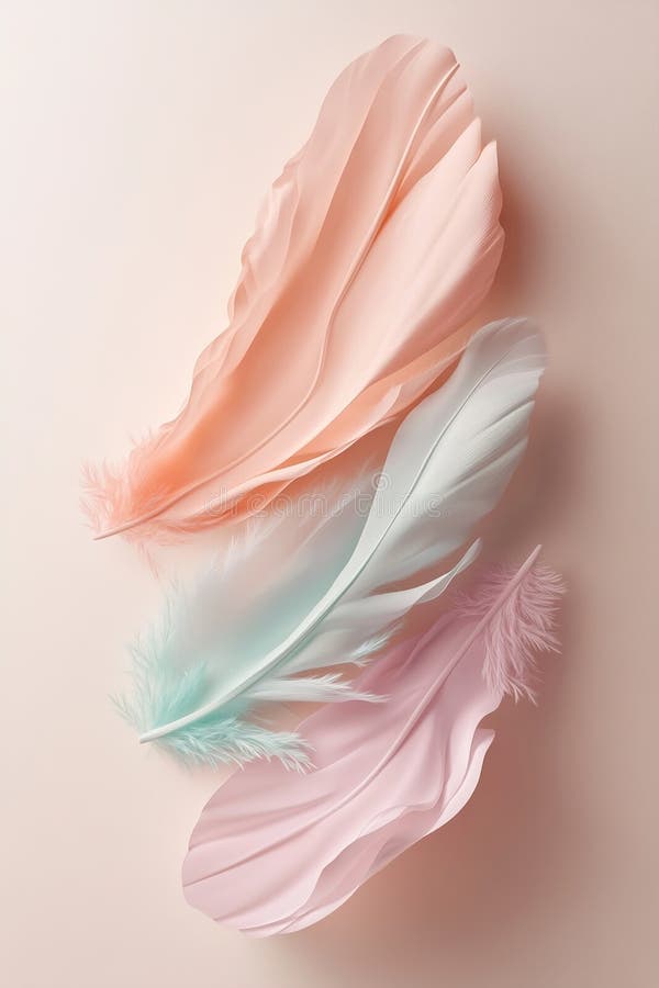 Delicate Abstract Forms Resembling Feathers are Displayed in Soft ...