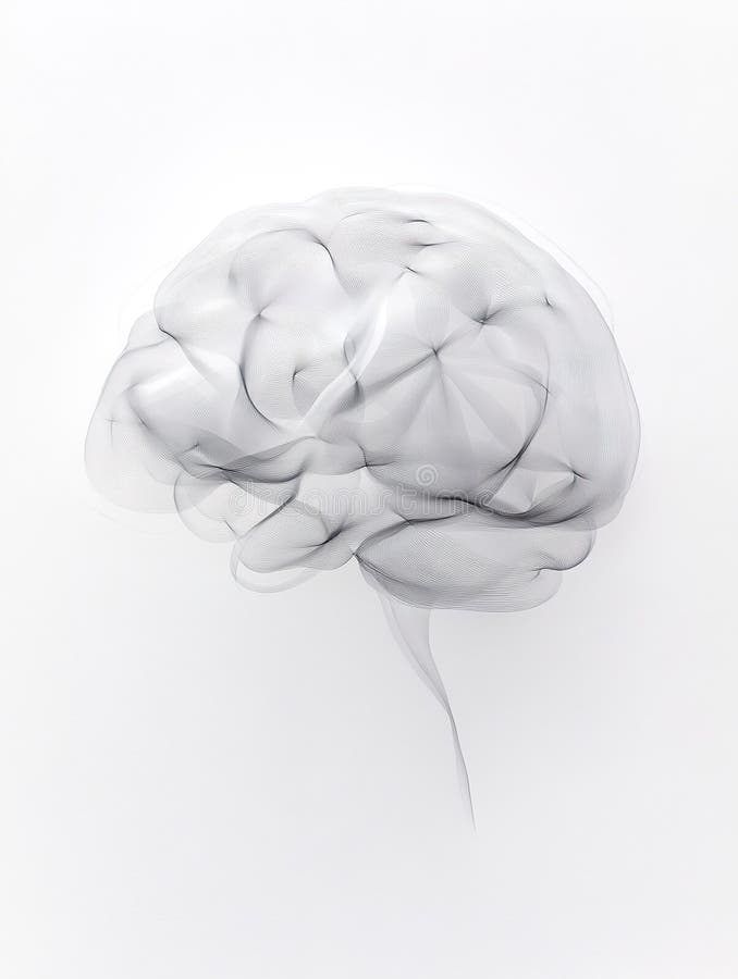 Delicate, Abstract Representation of Human Brain, Featuring Soft ...