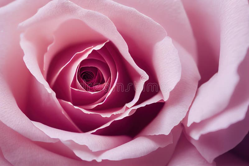 Delicate Airy Rose Petals with Dense Core of Pale Pink Color. Stock ...