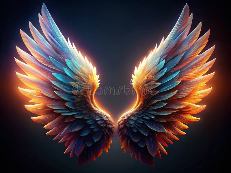 Delicate Angel Wings a LowLight Abstract Feathery Masterpiece on a ...