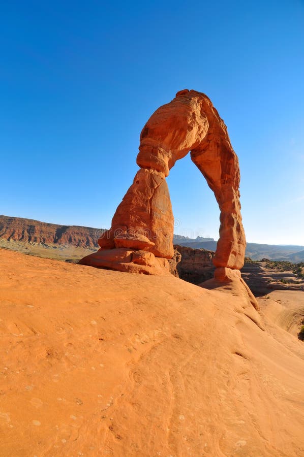 Photographer at Delicate Arch, Arches National Park, Utah Stock Photo ...