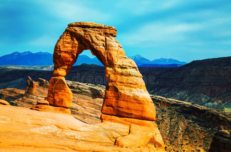 Arches National Park Delicate Arch in Utah USA Stock Image - Image of ...
