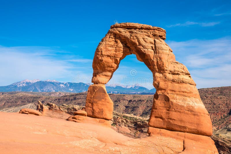 Delicate arch stock image. Image of mountain, stone - 119119249