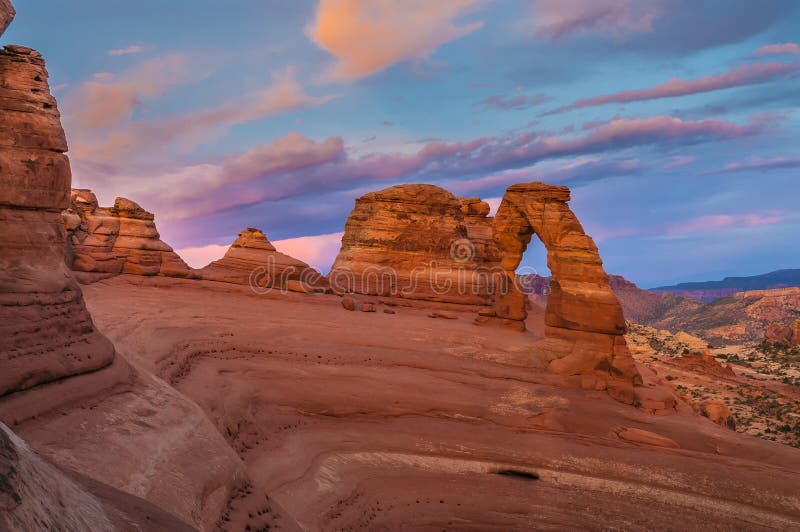 Delicate Arch at Sunset stock photo. Image of park, formations - 31747950