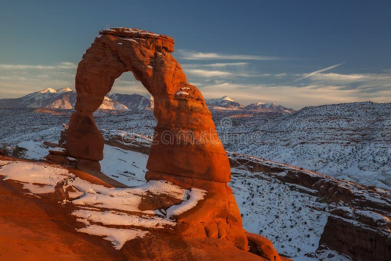 Delicate Arch stock image. Image of rockies, alpenglow - 67304871