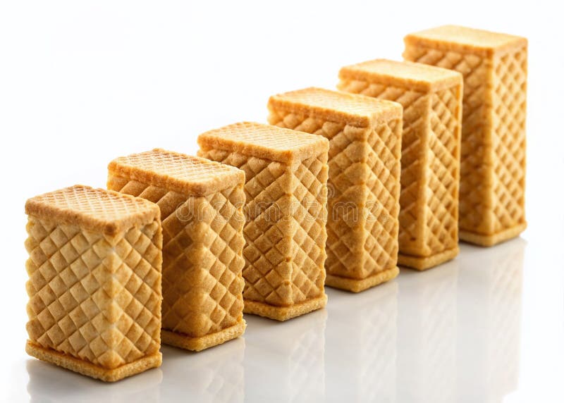 A Delicate Arrangement of Square Wafer Biscuits Night Photography ...