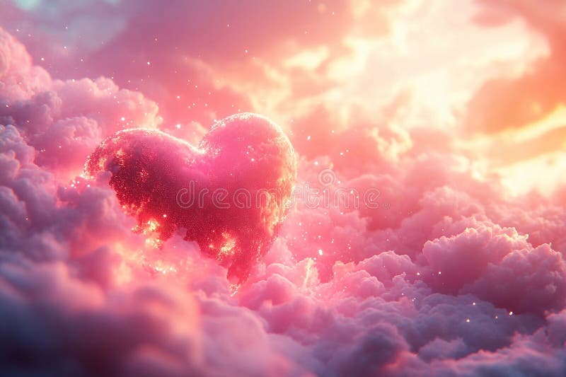 Delicate Background with Blurry Pink Hearts Surrounded by Light White ...