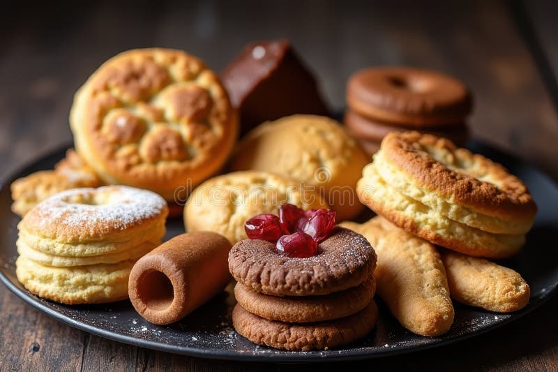 Delicate Baked Goods Display Stock Illustration - Illustration of fine ...