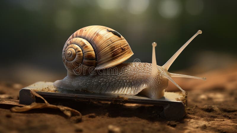 Delicate Balance: a Snail S Journey Across the Razor S Edge Stock ...