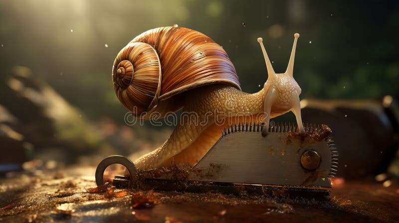 Delicate Balance: a Snail S Journey Across a Razor-Sharp Blade Stock ...